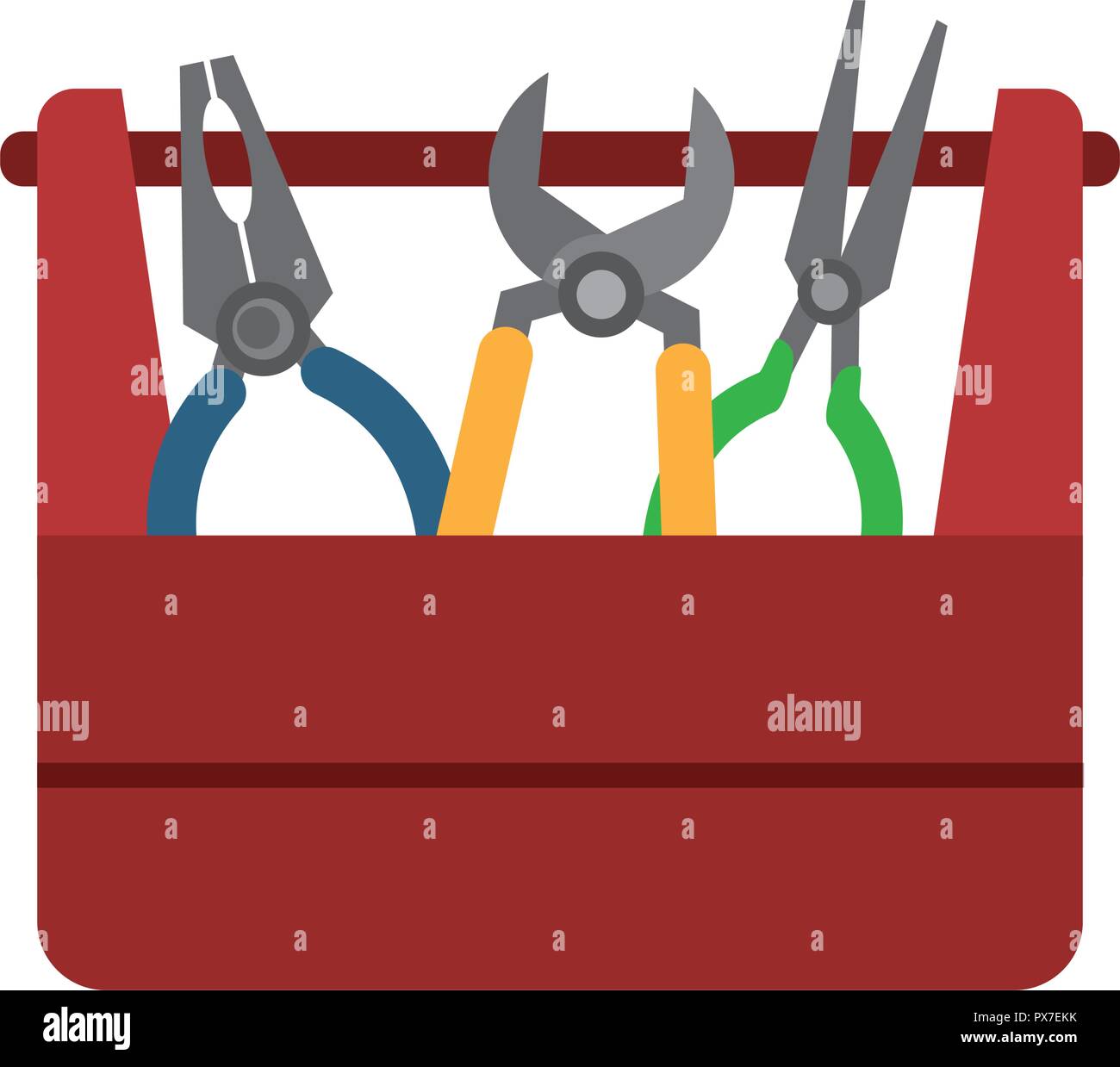 toolbox with tools icons vector illustration design Stock Vector Image ...
