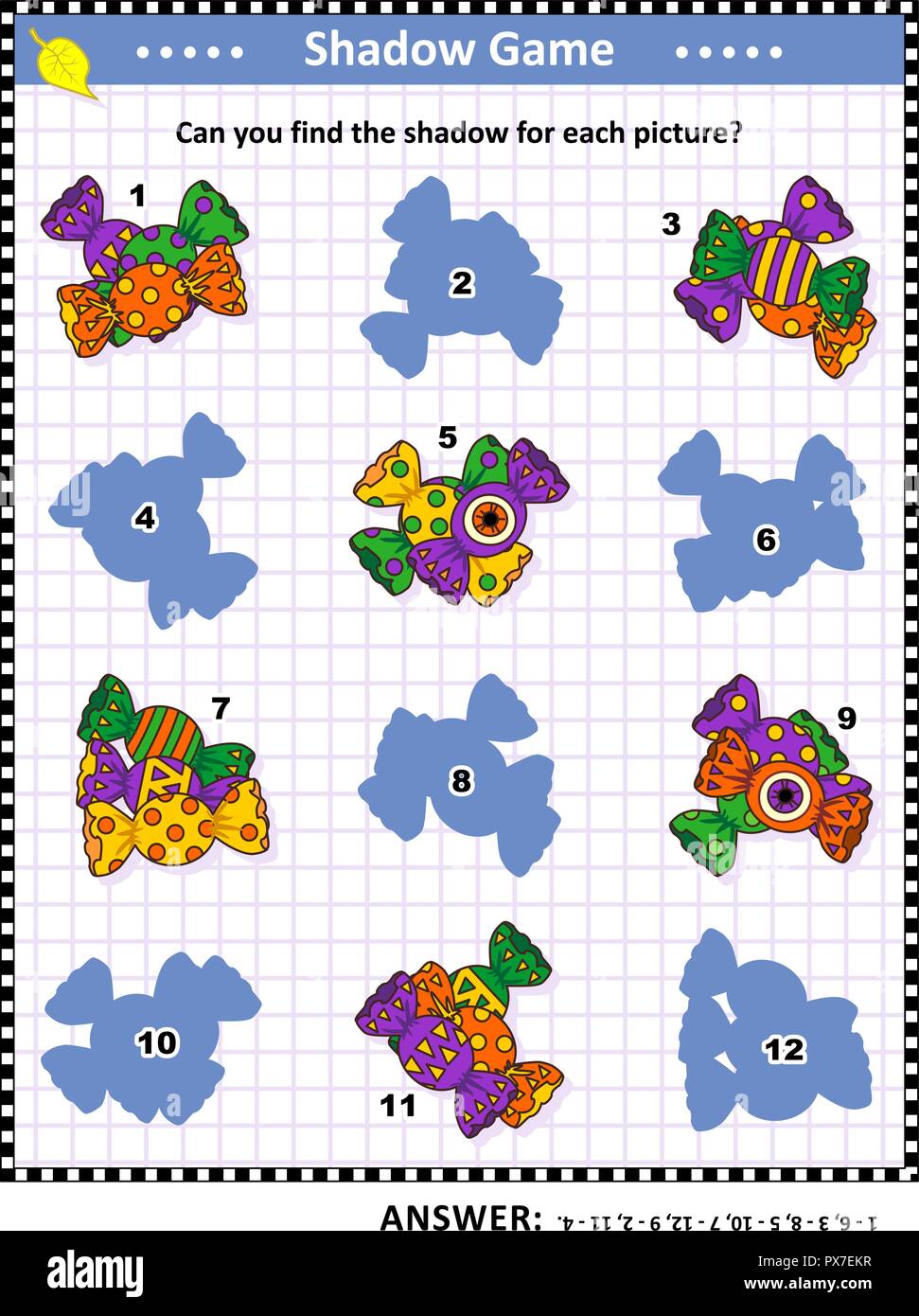 Halloween themed visual puzzle or picture riddle with candies: Can you ...