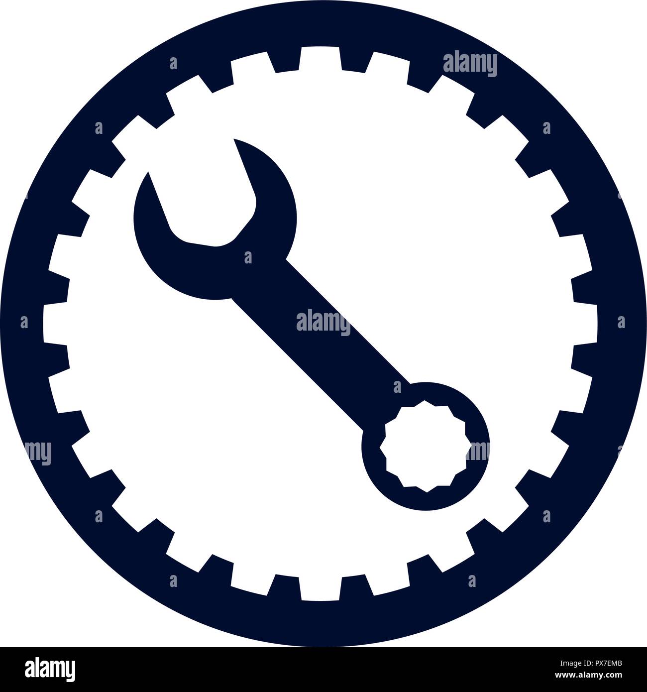 wrench key mechanic tool emblem vector illustration design Stock Vector ...