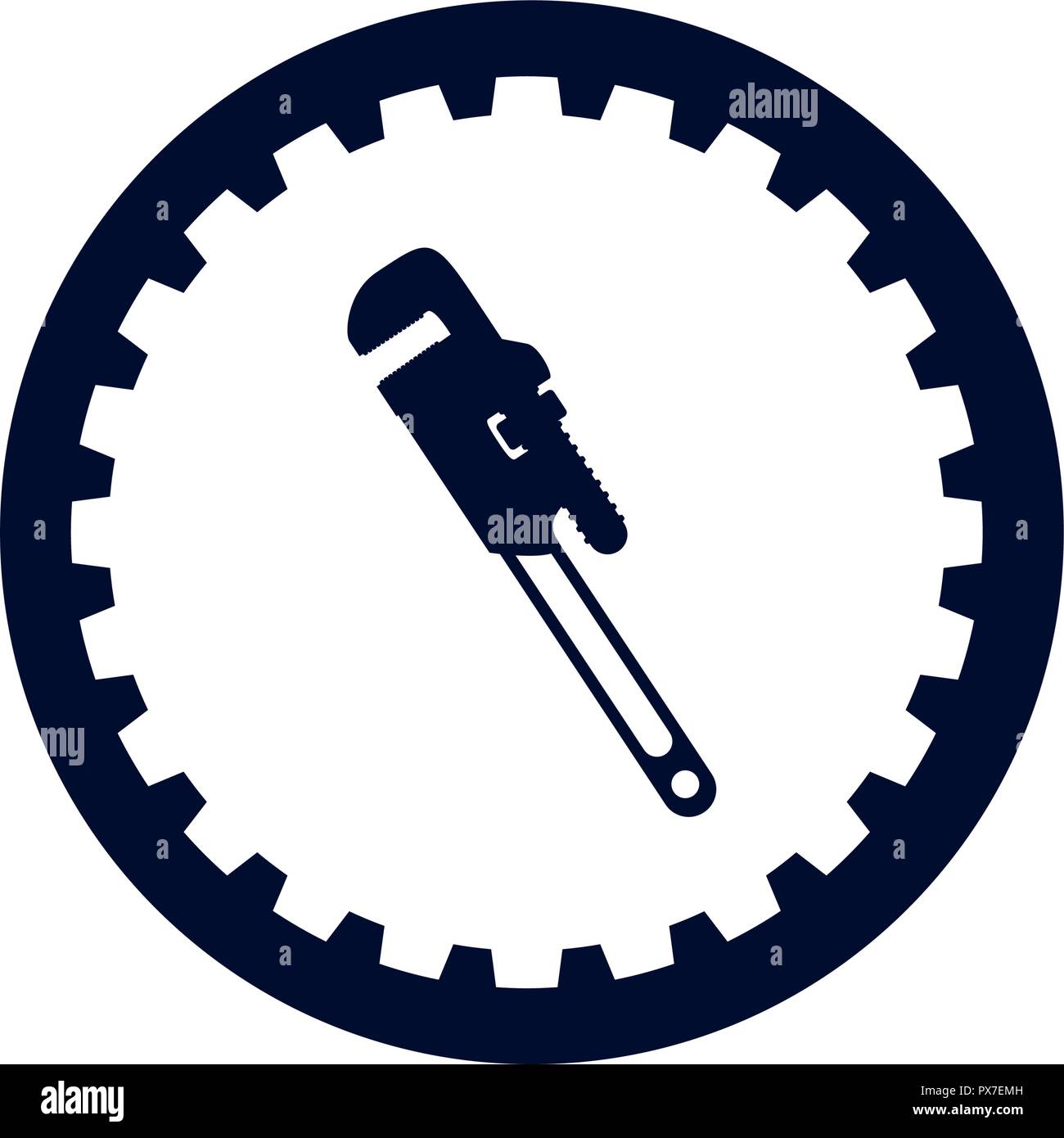 wrench key mechanic tool emblem vector illustration design Stock Vector ...