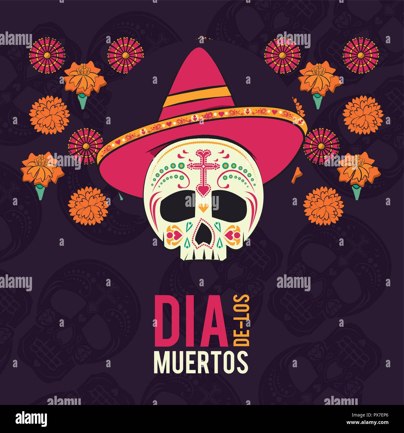 Day of the Dead card Stock Vector Image & Art - Alamy