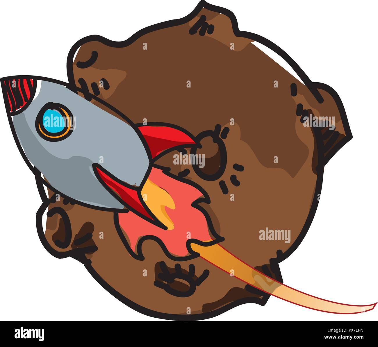 asteroid space with rocket flying vector illustration design Stock ... asteroid space with rocket flying vector illustration design Stock ...