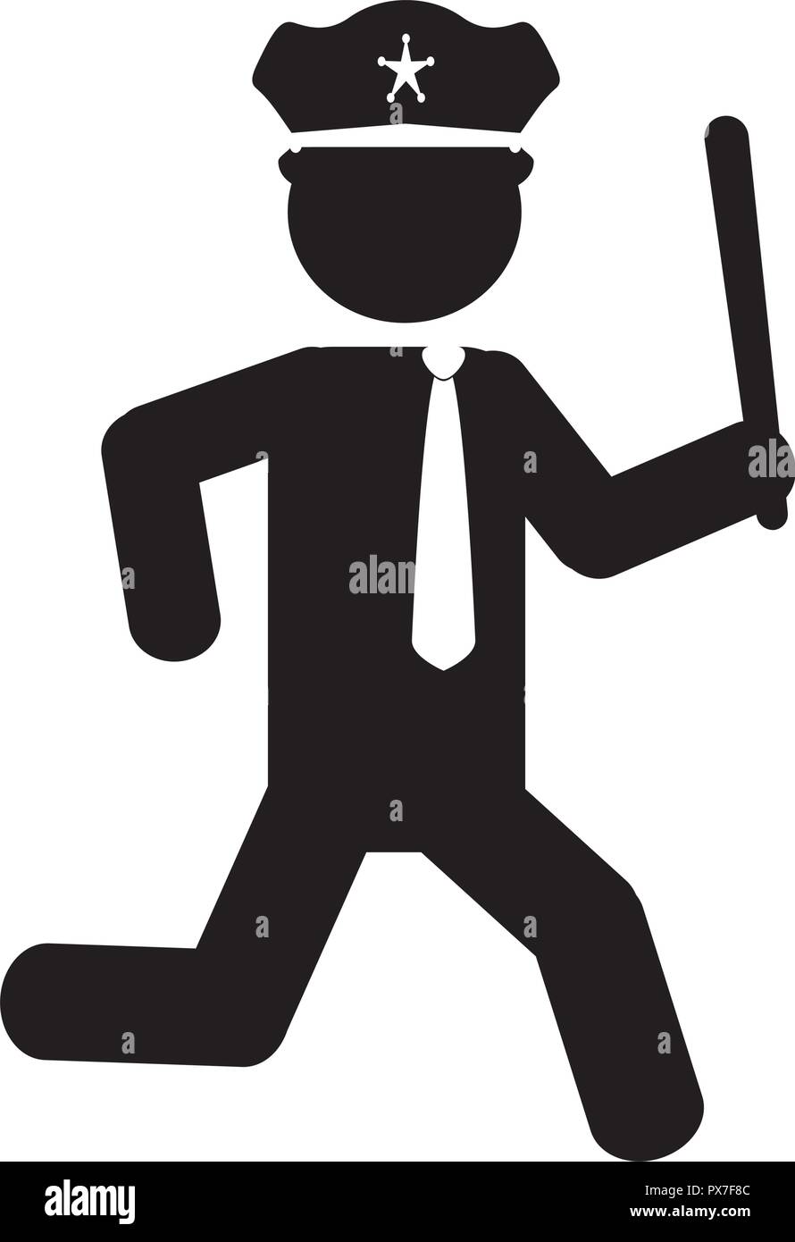 police agent running avatar character vector illustration design Stock ...