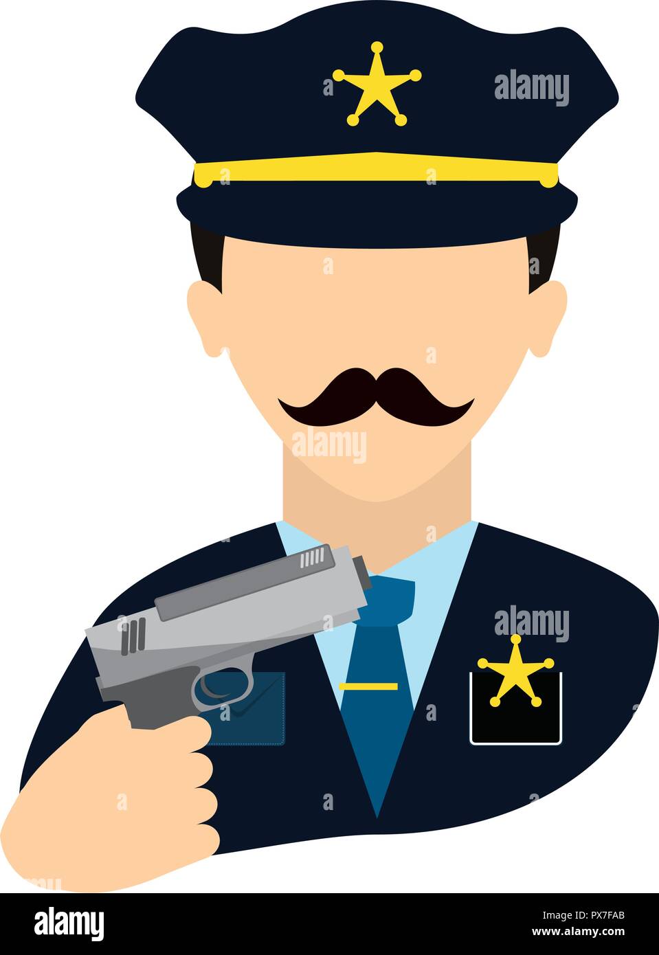 police agent with gun avatar character vector illustration design Stock ...