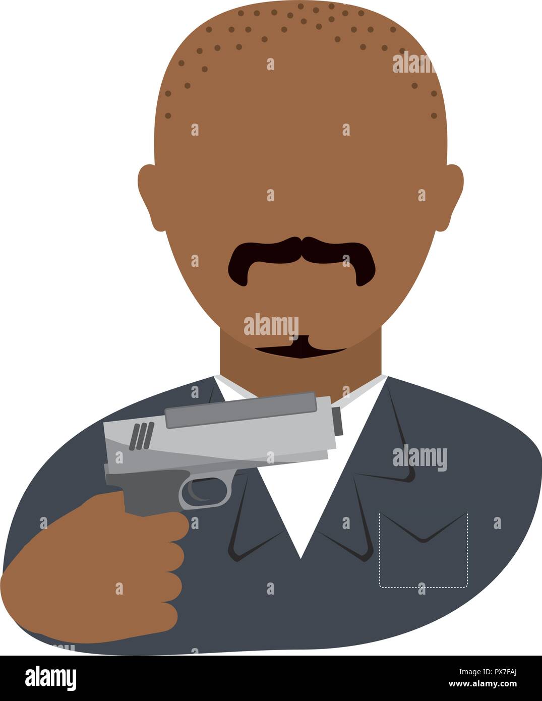 danger bandit with gun avatar character vector illustration design ...