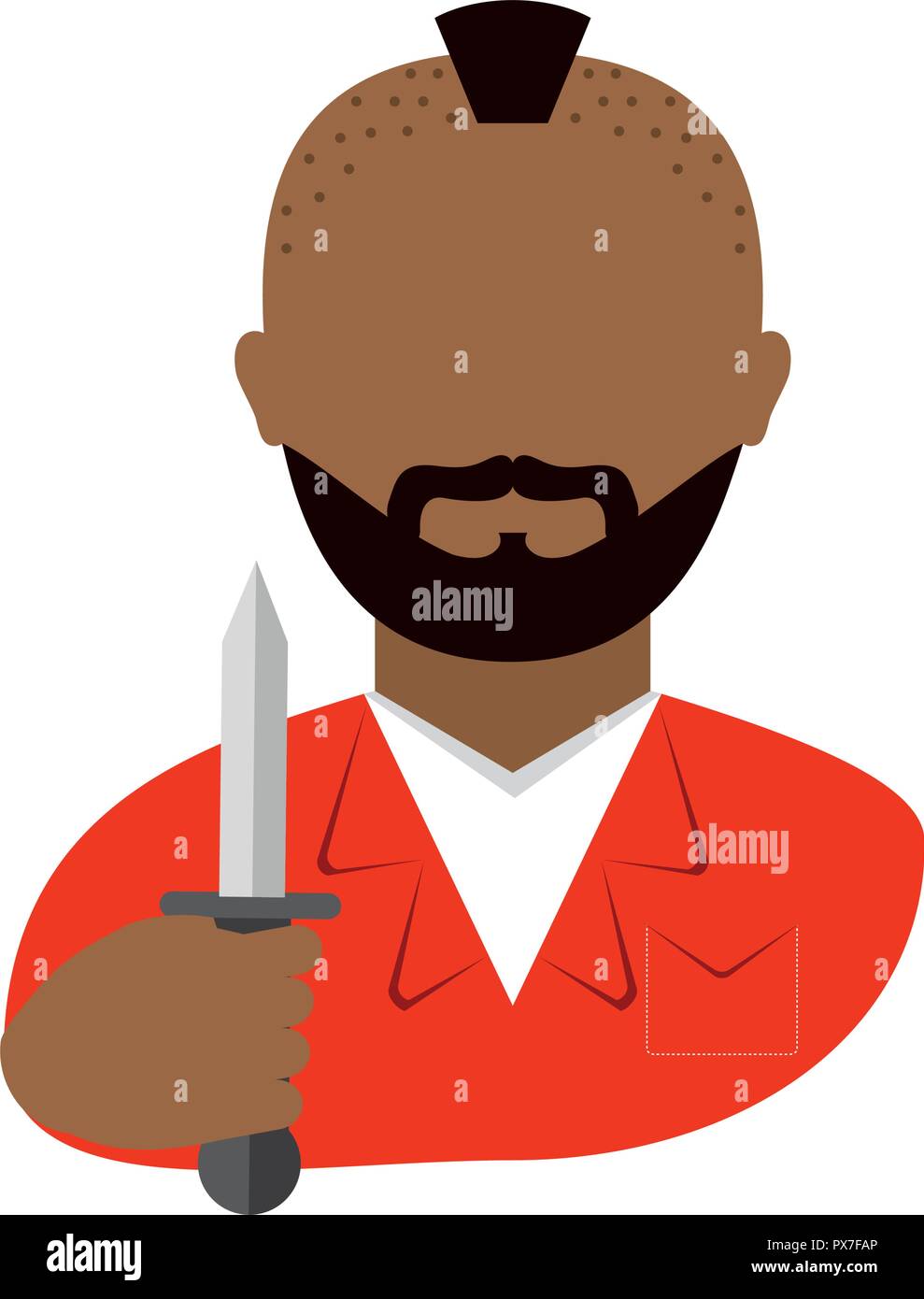 danger bandit with knife avatar character vector illustration design ...