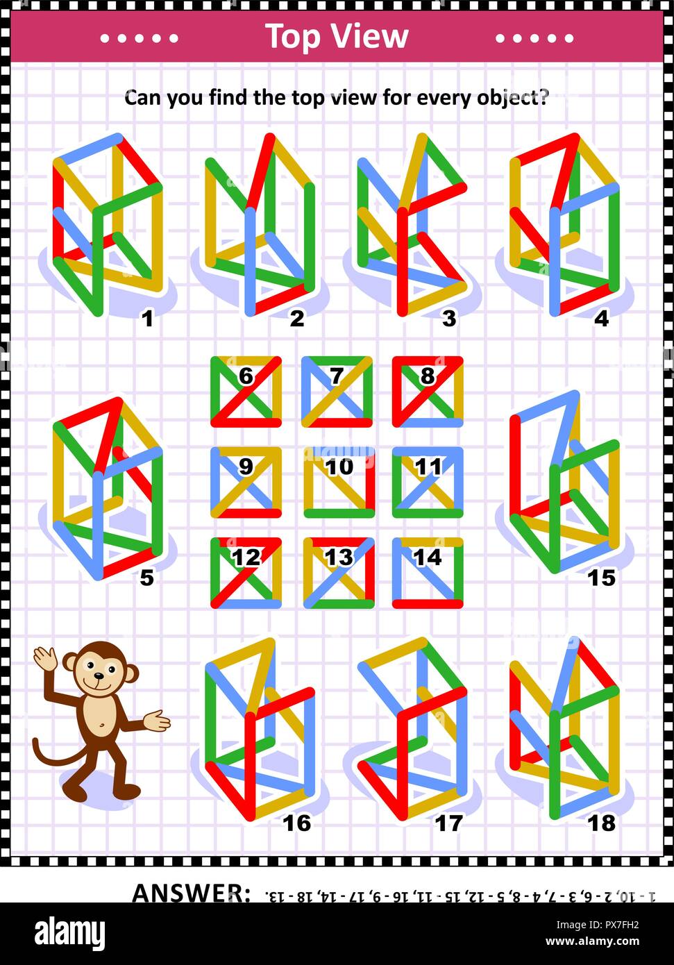 IQ and spatial skills training educational math puzzle: Find the top ...