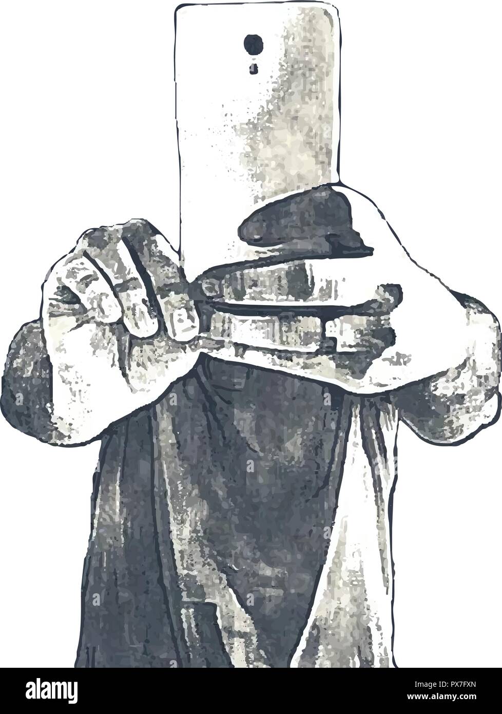 Man taking picture cell Stock Vector Images - Alamy