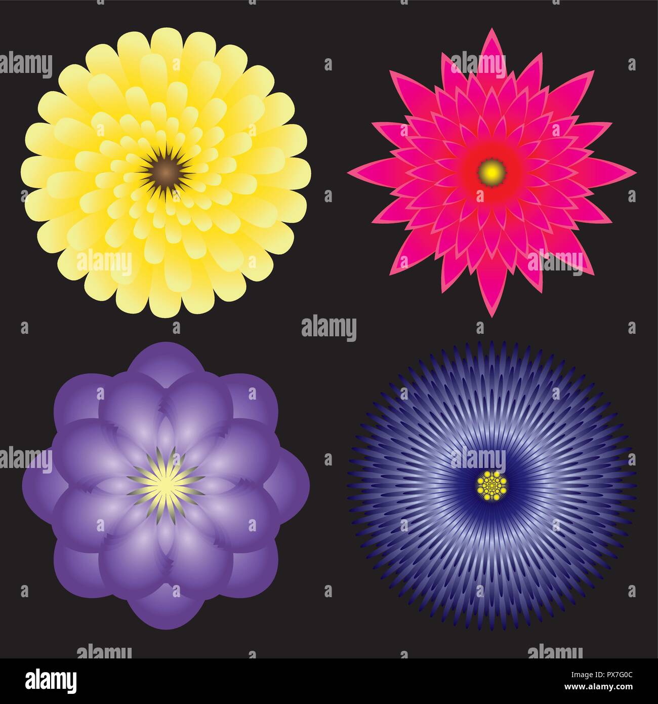 Circular flower Stock Vector Images - Alamy
