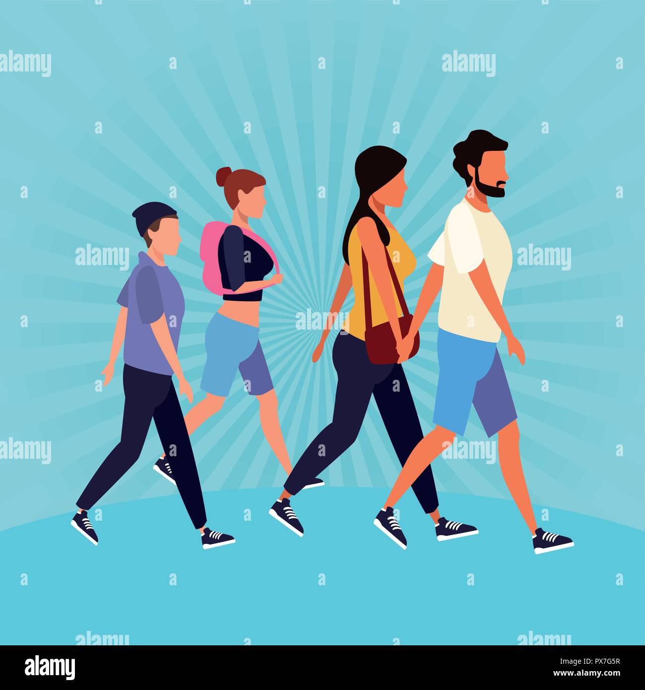 People walking avatar Stock Vector Image & Art - Alamy