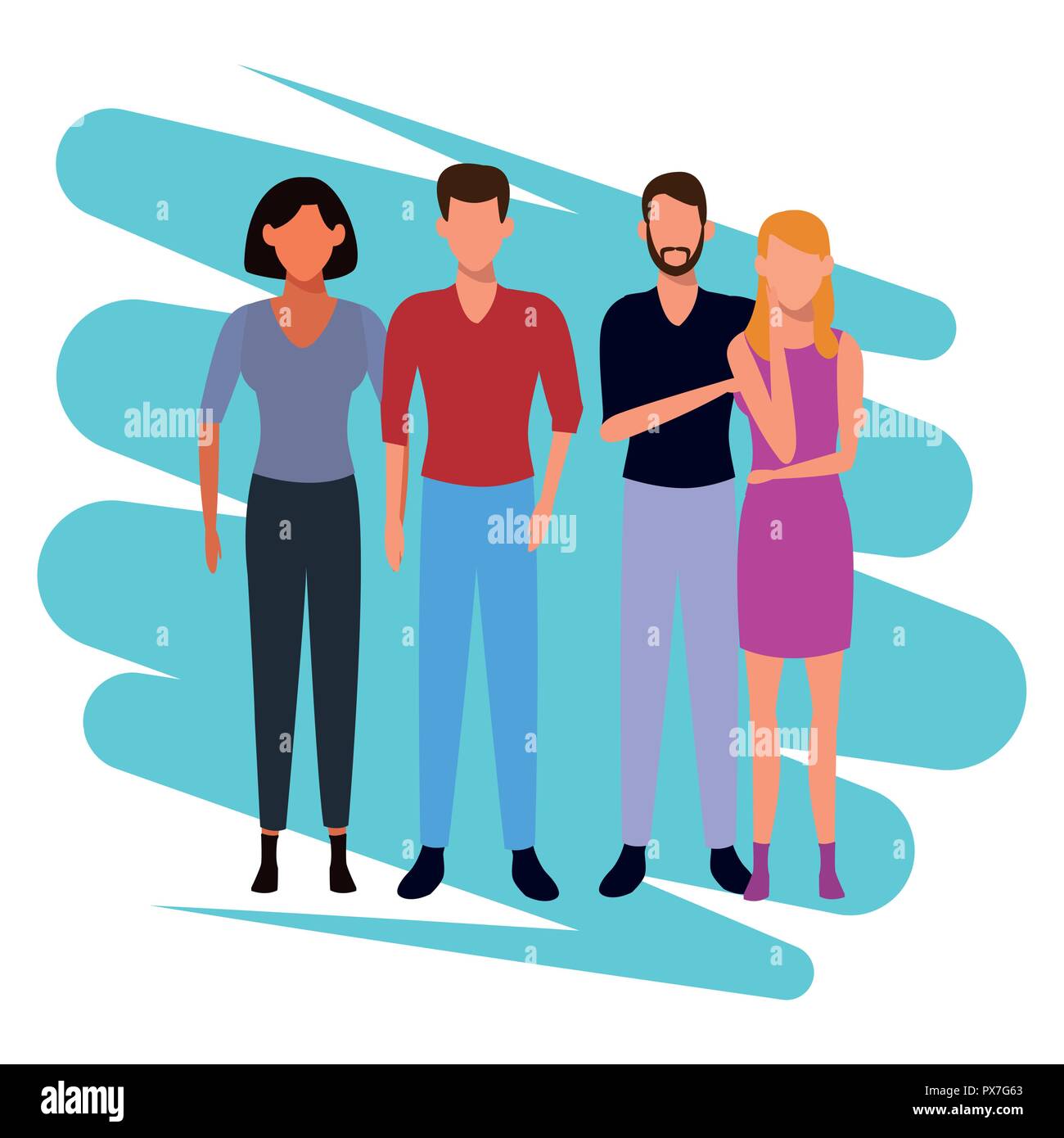 Cartoon head young man faceless Cut Out Stock Images & Pictures - Alamy