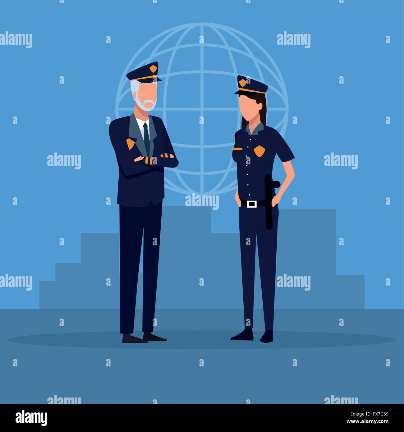 Police officers cartoon Stock Vector Image & Art - Alamy