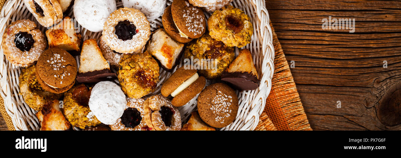 Assorted Mixed Cookies Background Stock Photo - Alamy