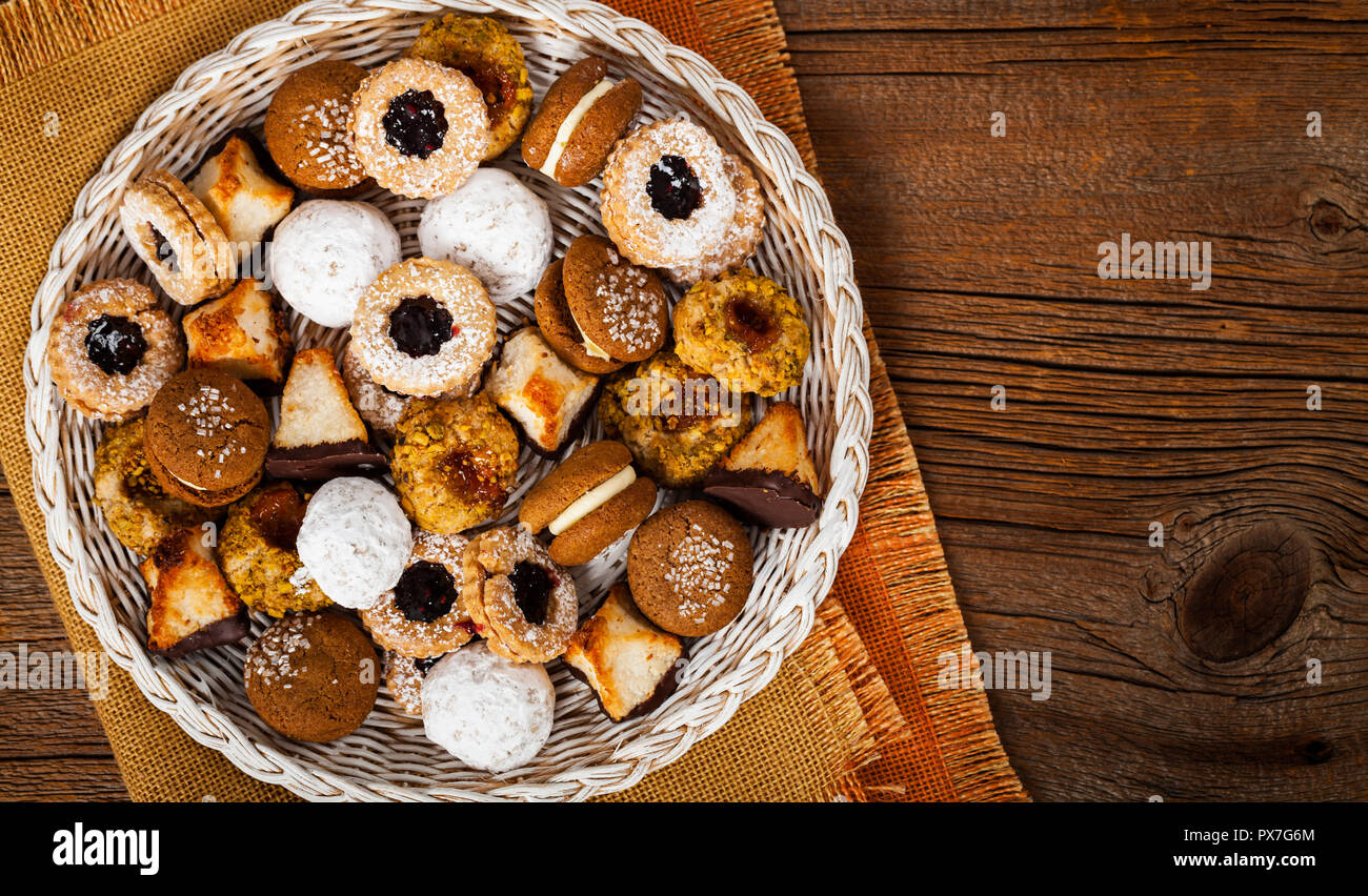 Assorted Mixed Cookies Background Stock Photo - Alamy