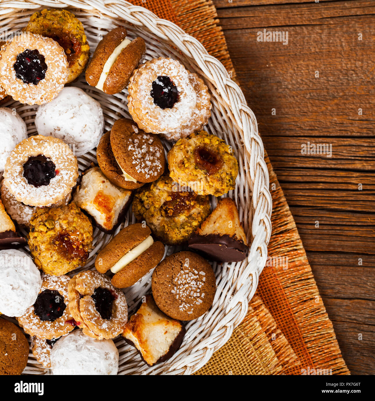 Assorted Mixed Cookies Background Stock Photo - Alamy