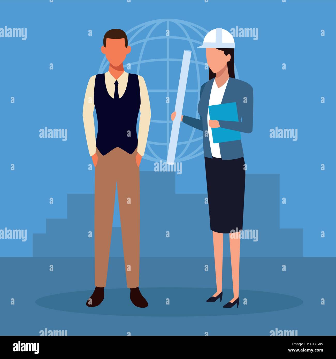 Architect and construction teamwork Stock Vector Image & Art - Alamy