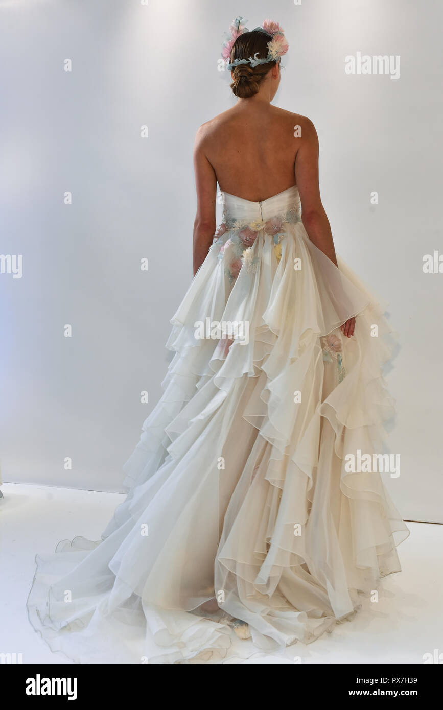 NEW YORK, NY - APRIL 22: A model poses at the Watters Bridal ...