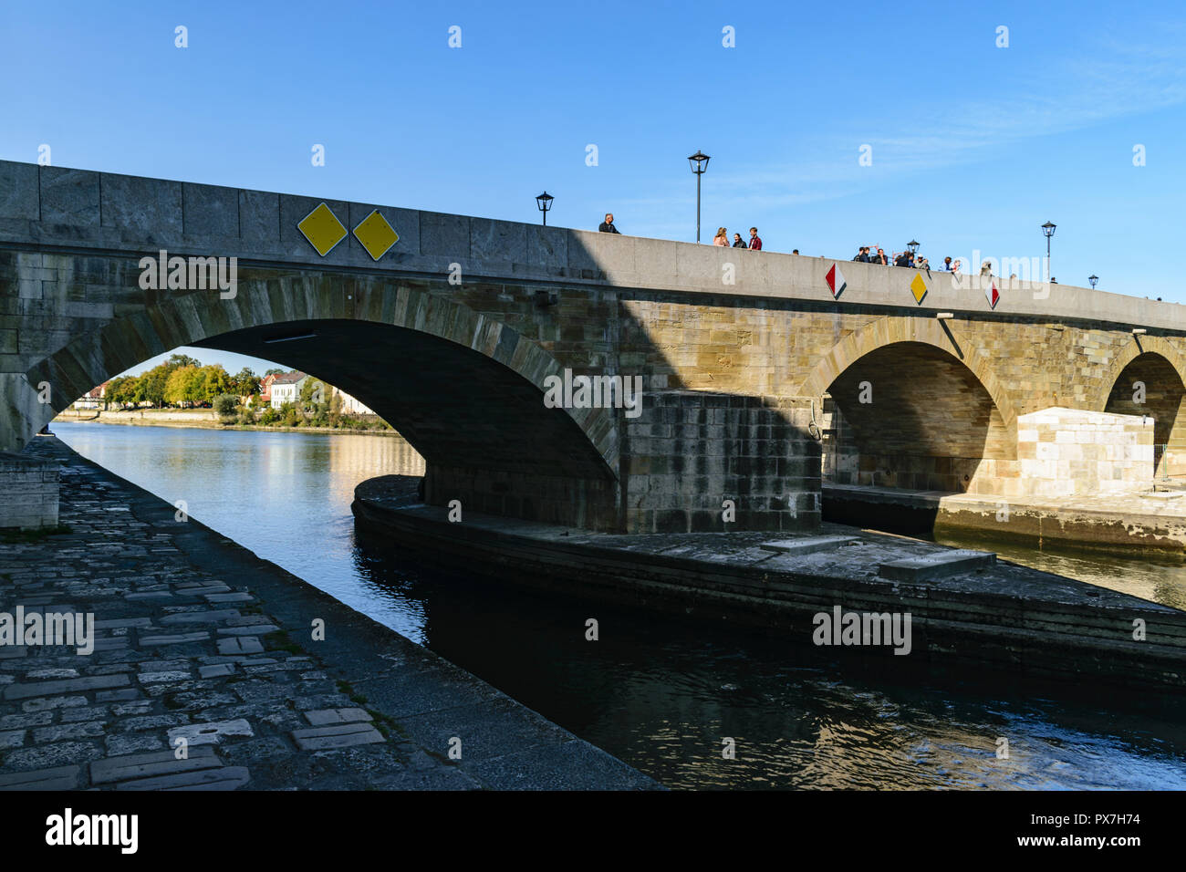 Historic stone bridge in Regensburg, Germany Stock Photo - Alamy