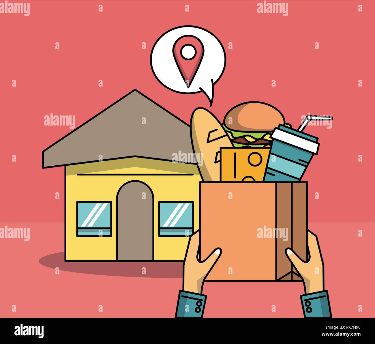 Food delivery courier bags Stock Vector Images - Alamy