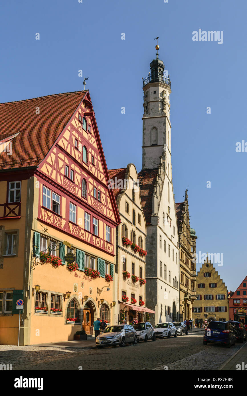 Historic house facades in Rothenburg, Germany Stock Photo - Alamy