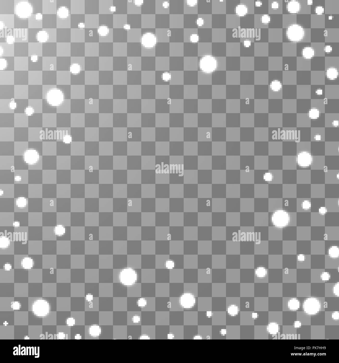 Vector falling snow effect isolated on transparent background with ...