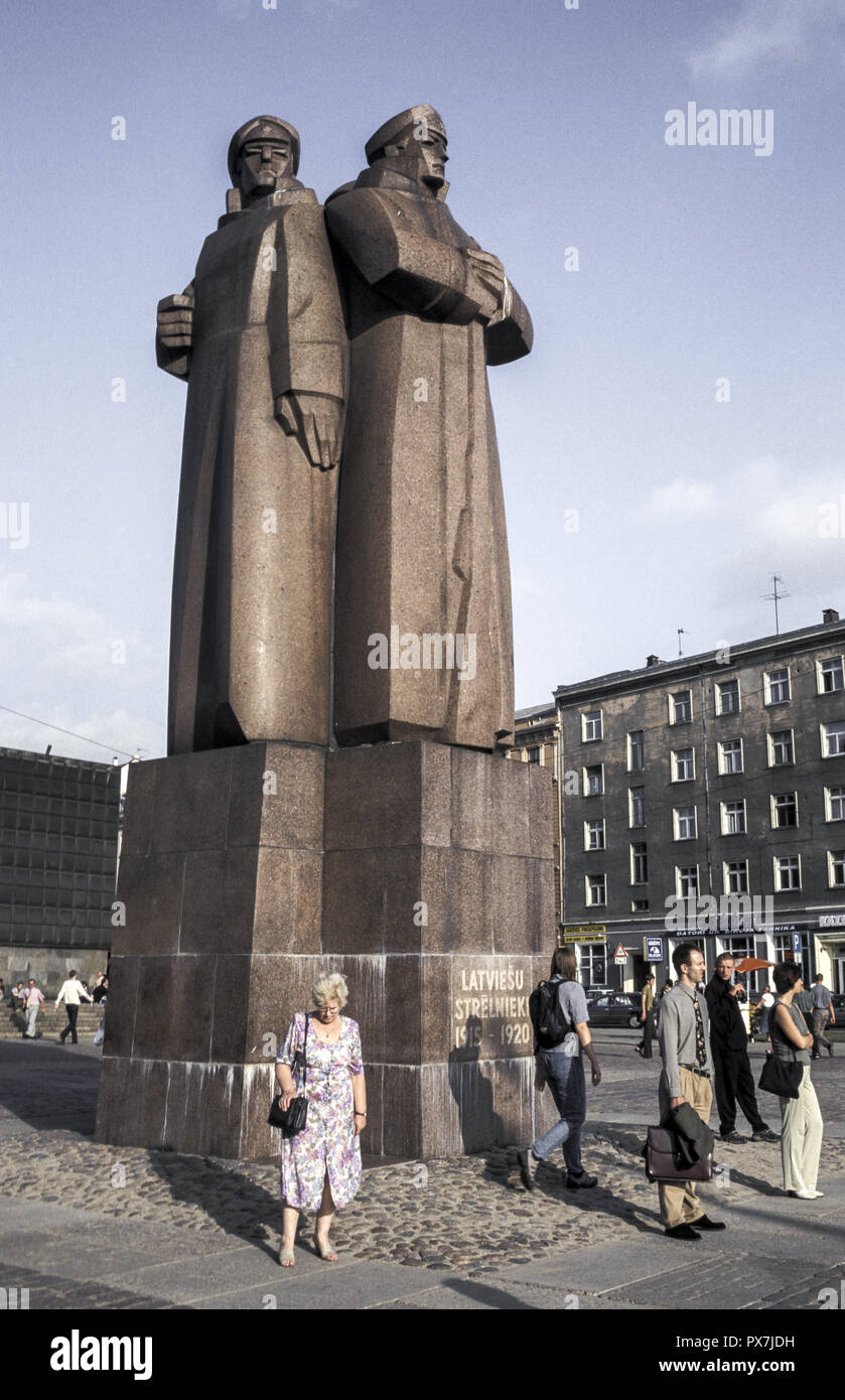 Riga, statue, Latvia Stock Photo - Alamy