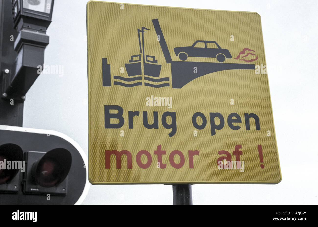 Sign Brug open, Netherlands, Amsterdam, city view Stock Photo - Alamy