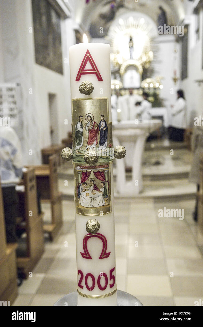 Candle in church Stock Photo - Alamy