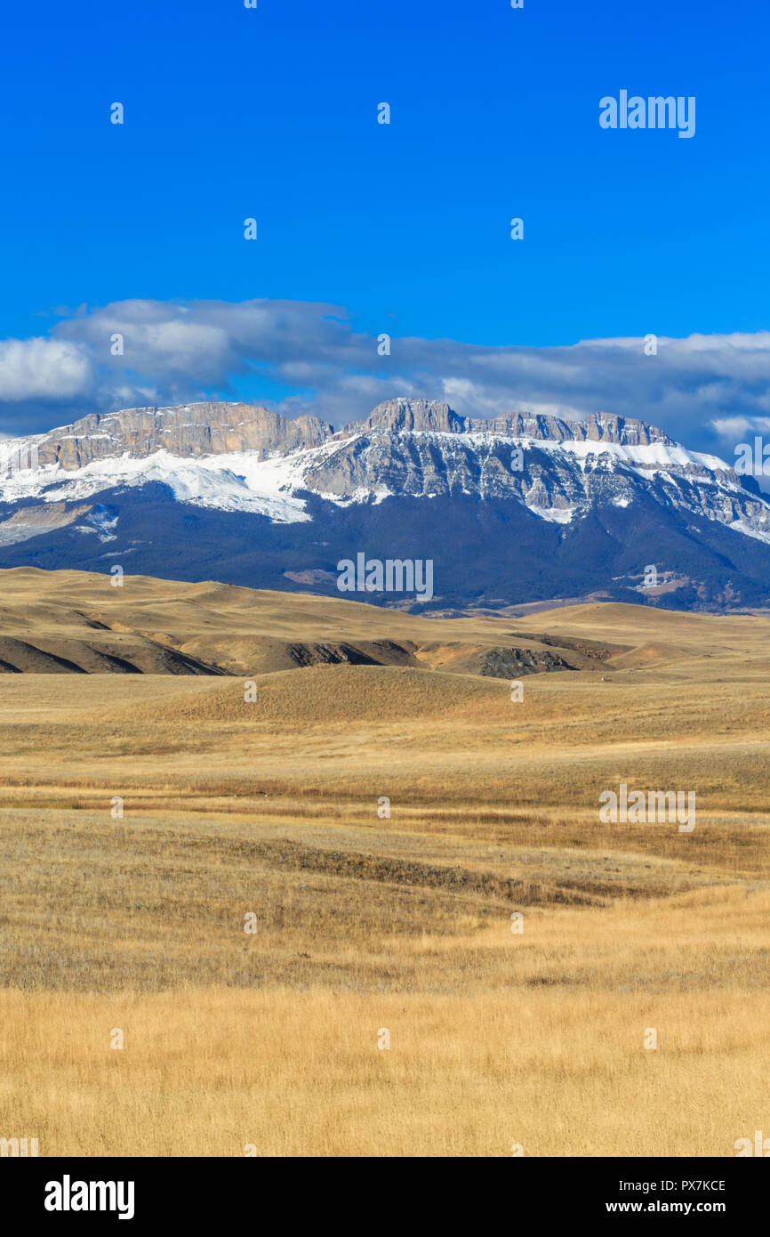 vast prairie below sawtooth ridge along the rocky mountain front near ...
