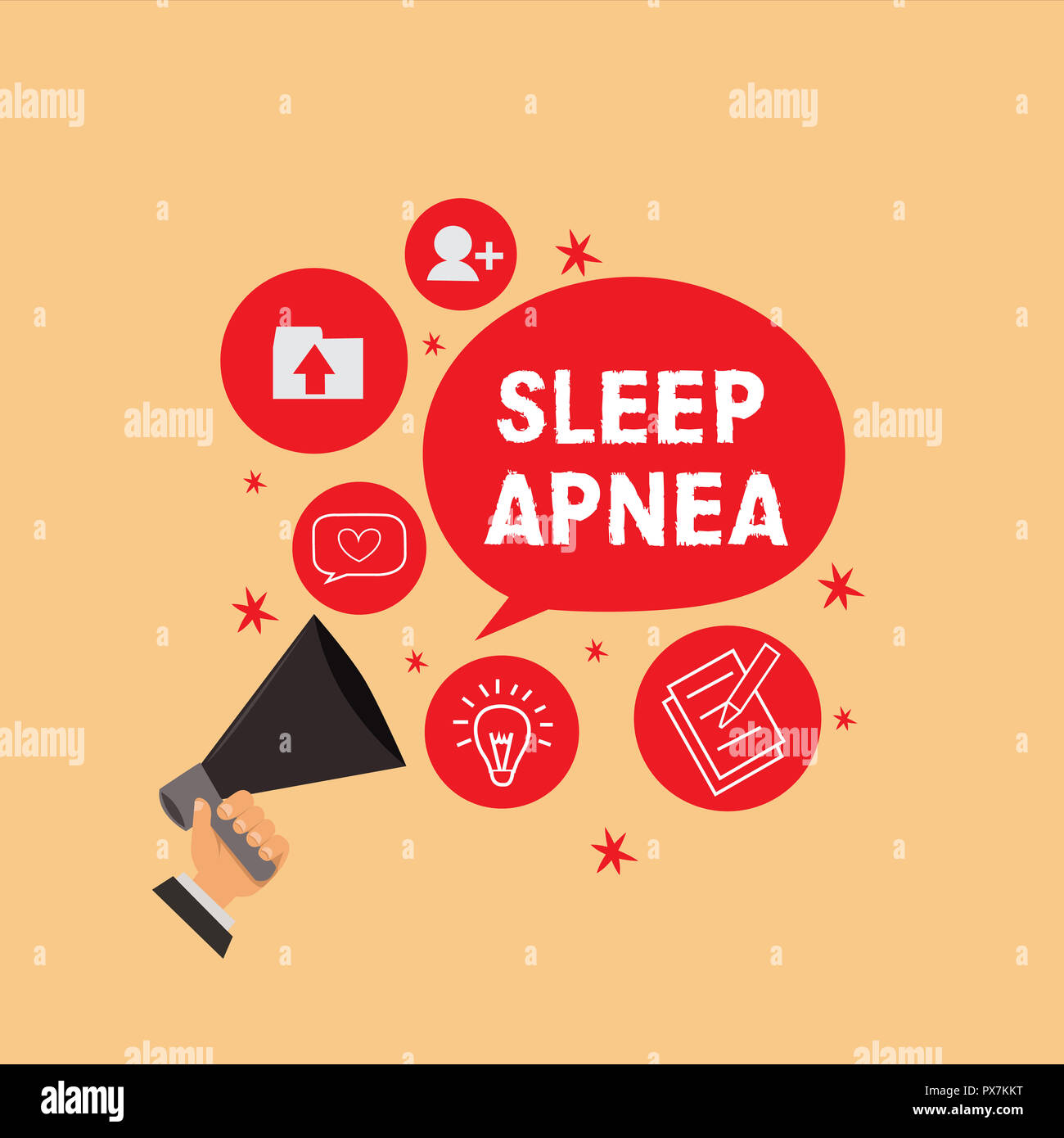 Handwriting text writing Sleep Apnea. Concept meaning The temporary ...