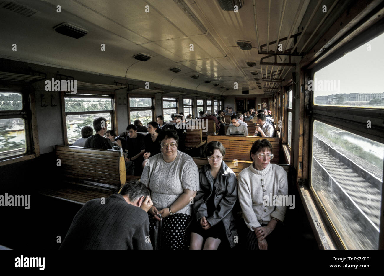 Commuter train in Russia, Russian Federation, St. Petersburg, Peter ...
