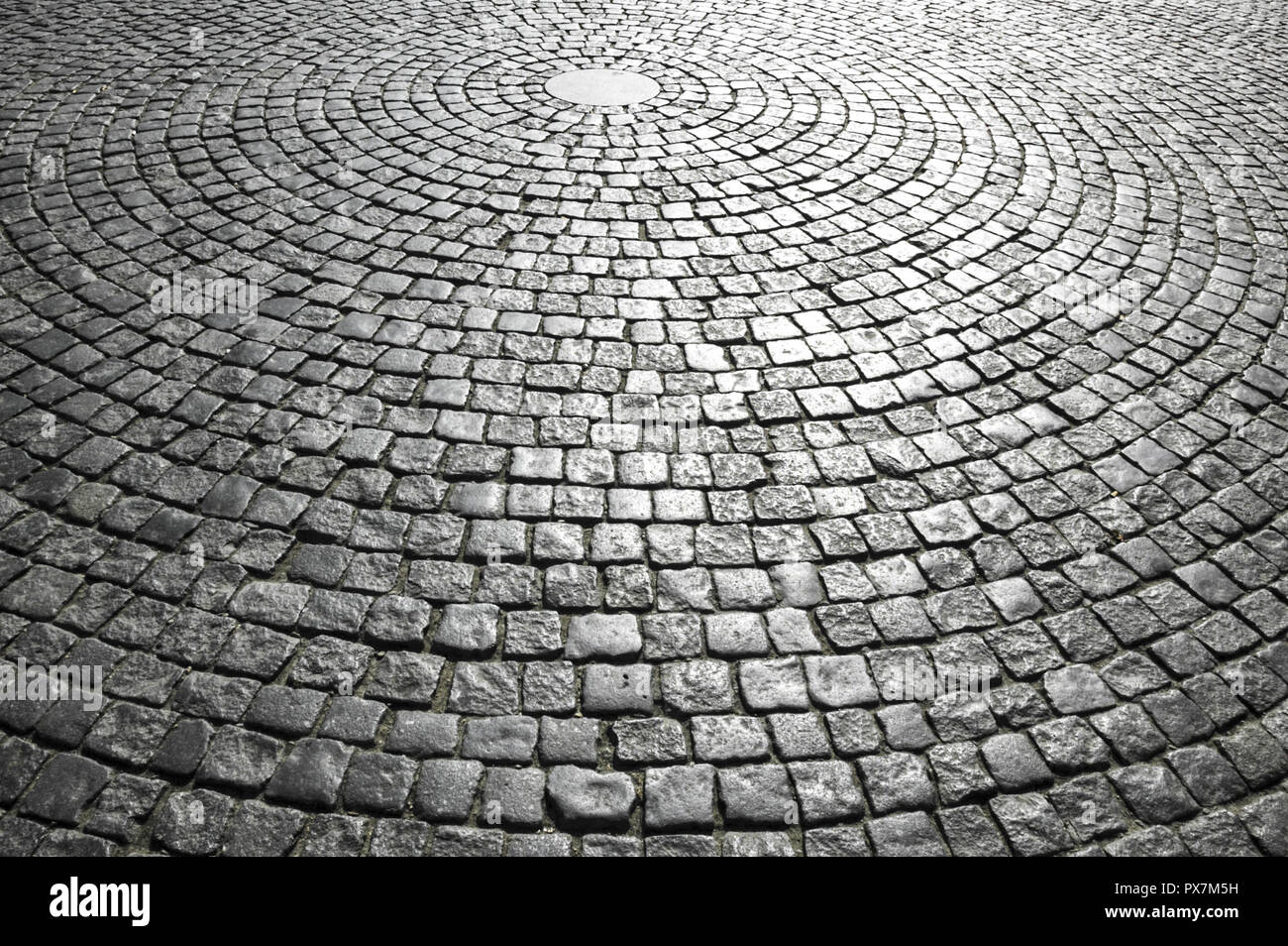 Prague, round cobblestones, Czech Republic Stock Photo - Alamy