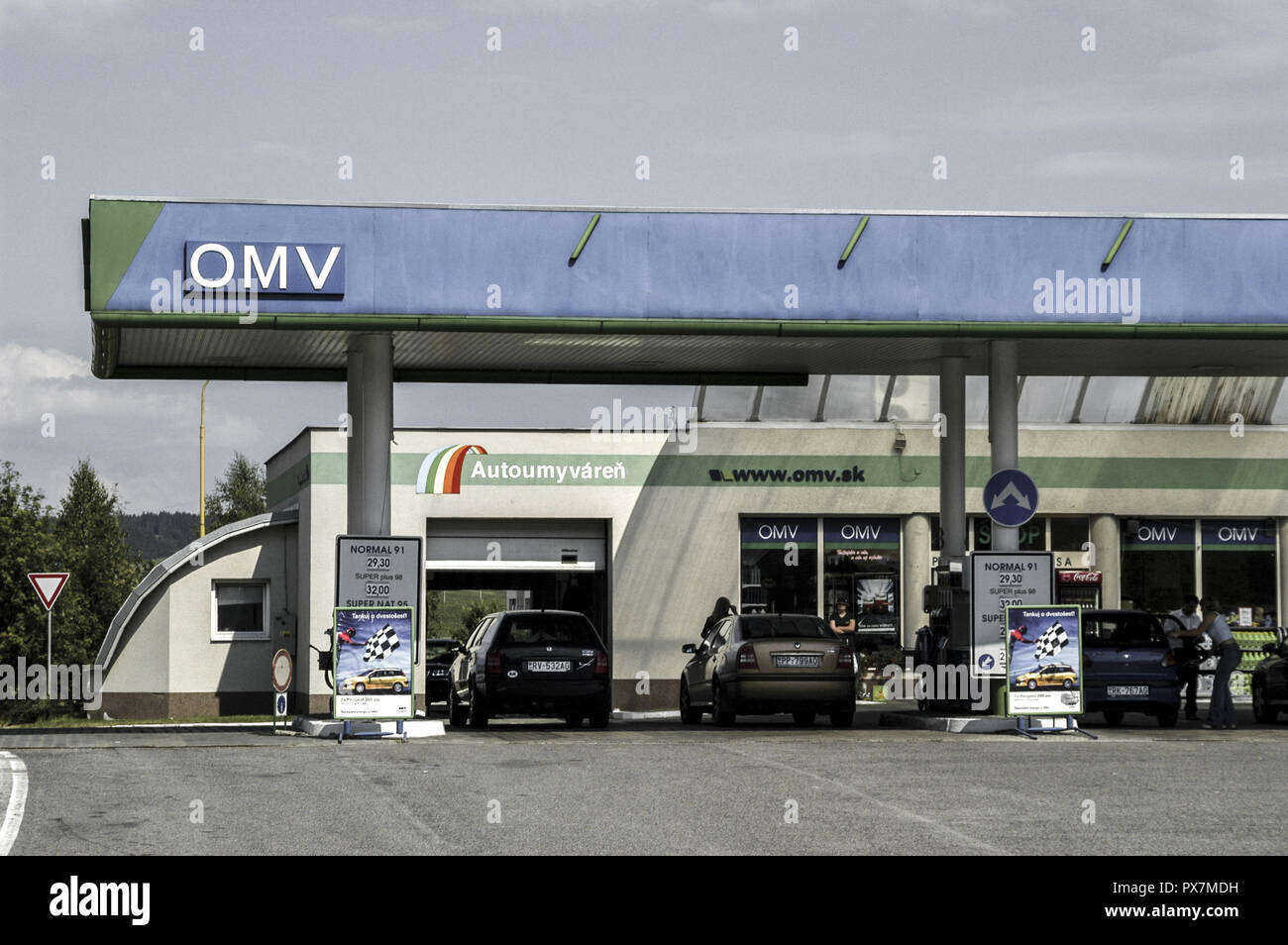 OMV, petrol station in Skovakia, Slovak Republic, Great Fatra ...