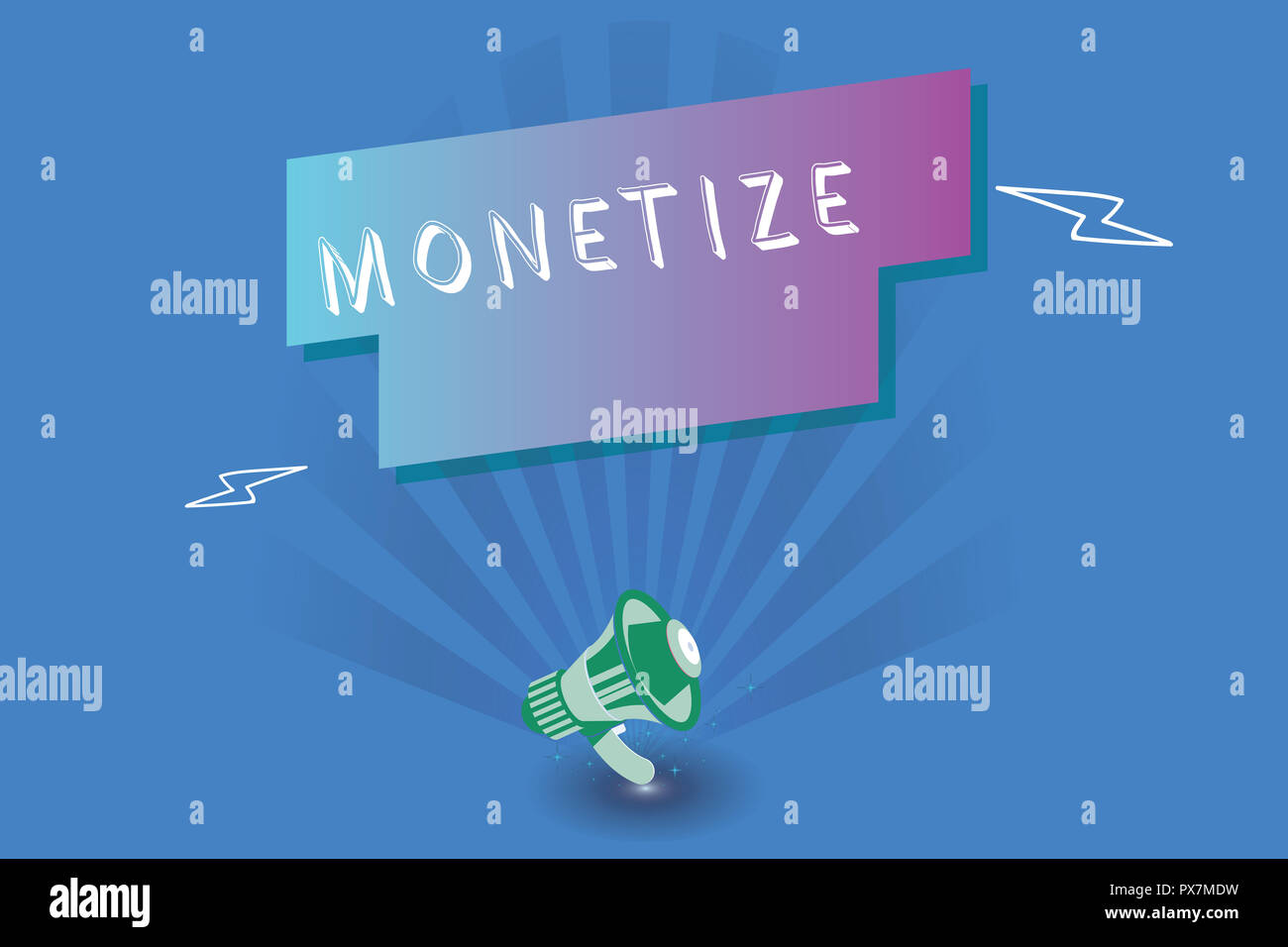 Handwriting text writing Monetize. Concept meaning convert into or ...