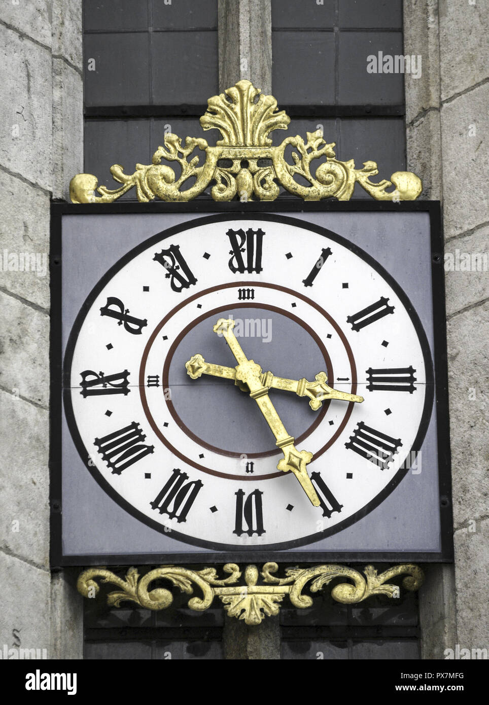 Turret clock, Germany, Southern Germany, Regensburg Stock Photo - Alamy