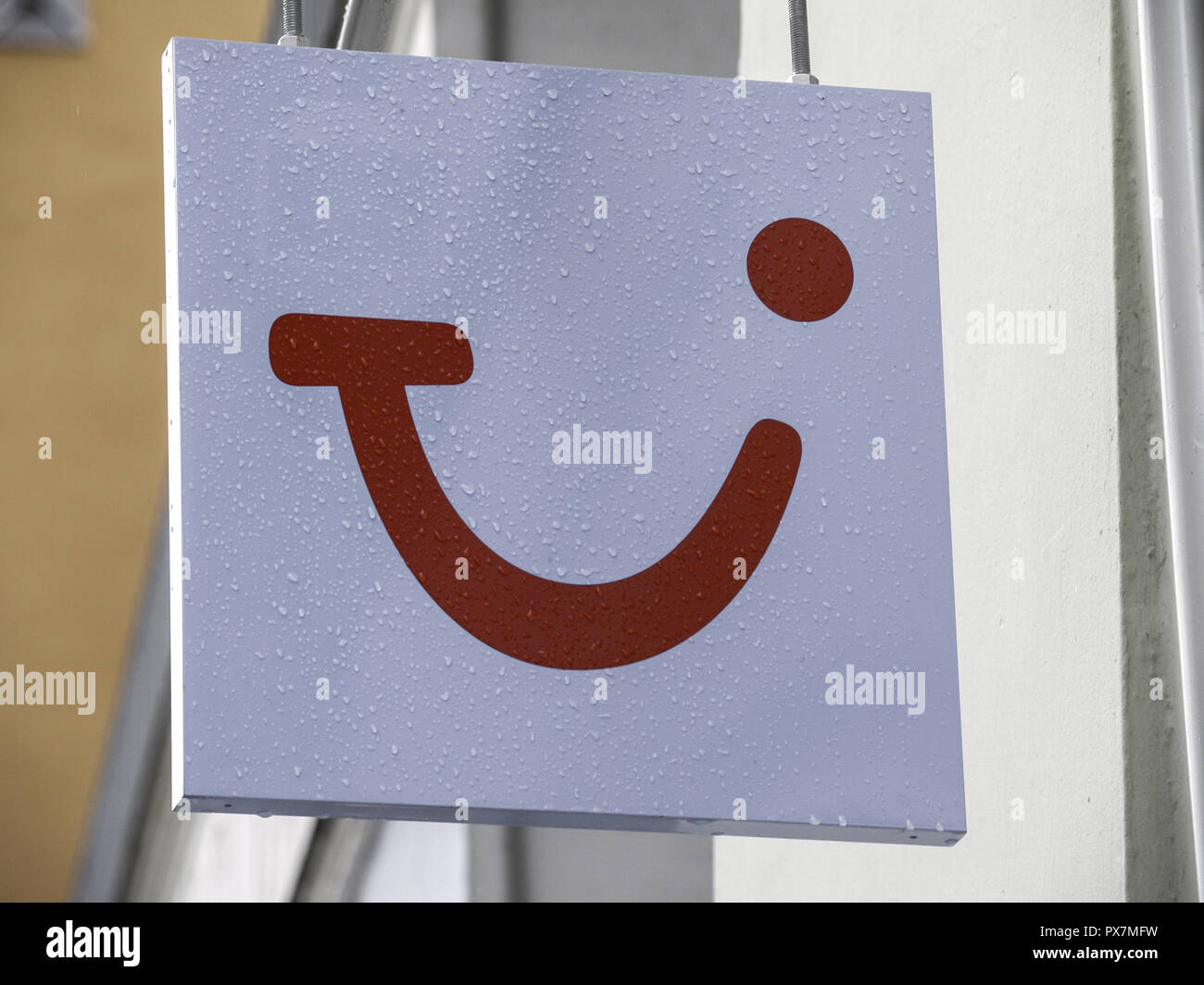 Sign logo TUI travel agency Stock Photo - Alamy
