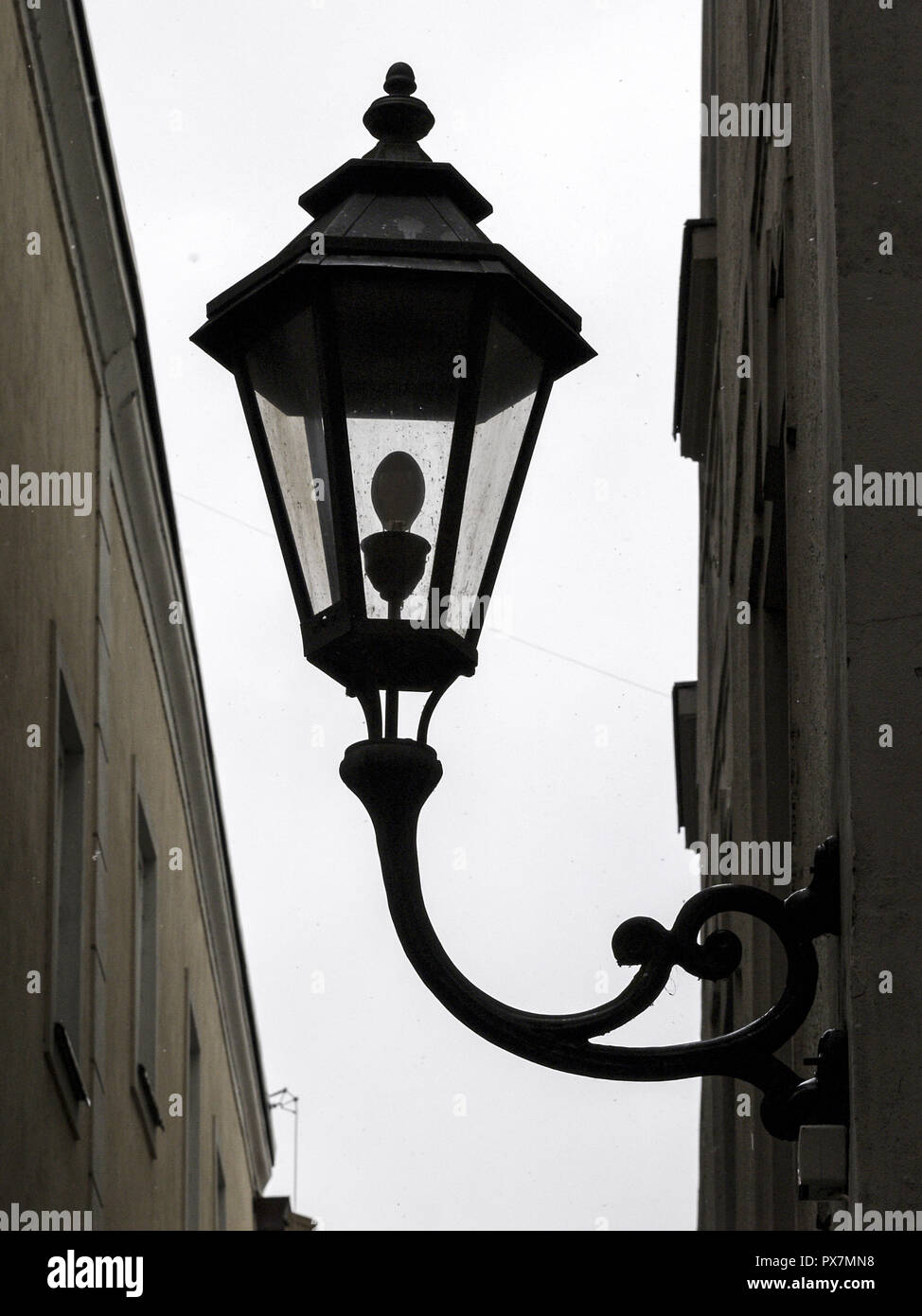 Passau, city view street lamp, Germany, Southern Germany Stock Photo ...