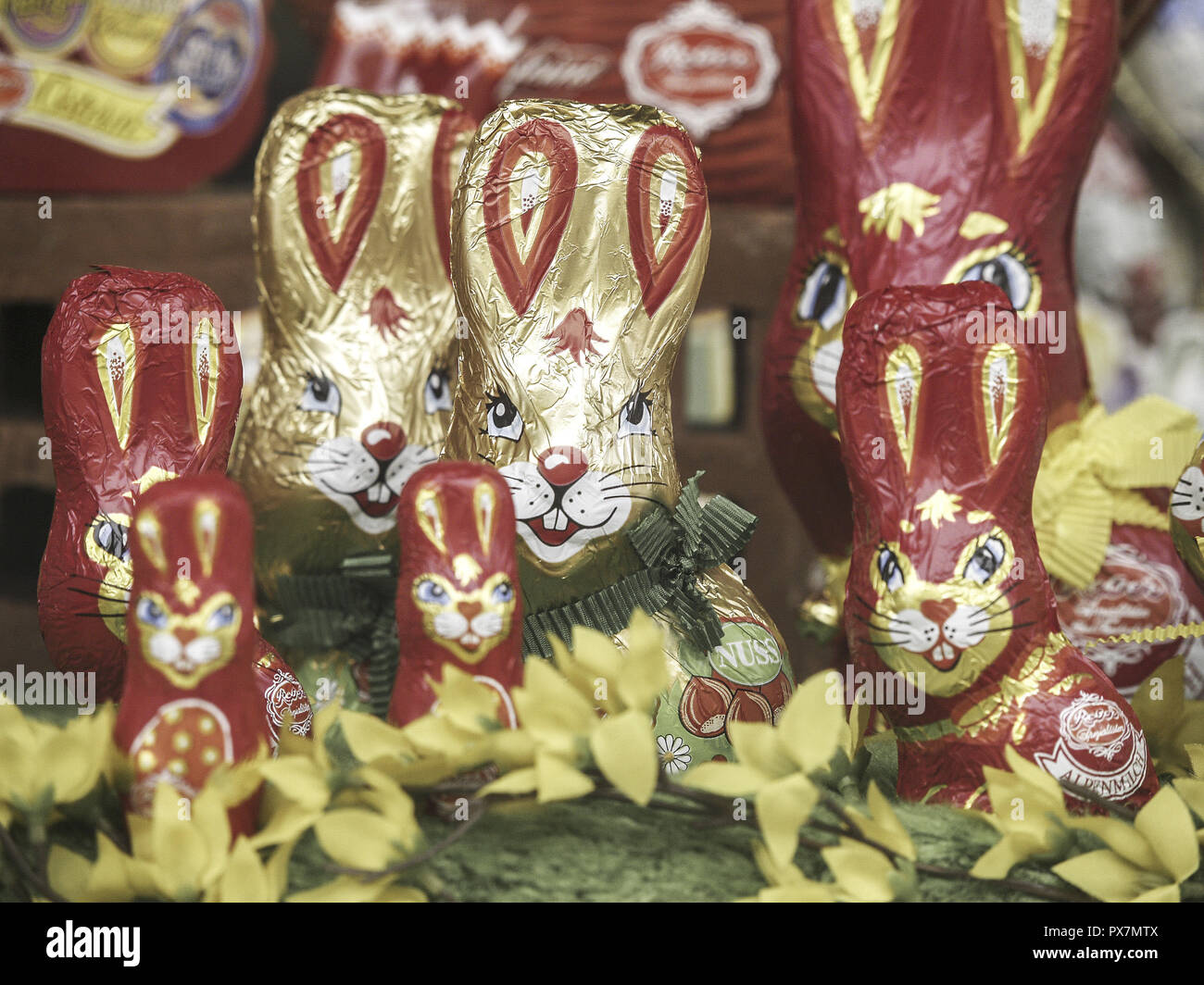 Easter rabbits made of chocolate Stock Photo - Alamy
