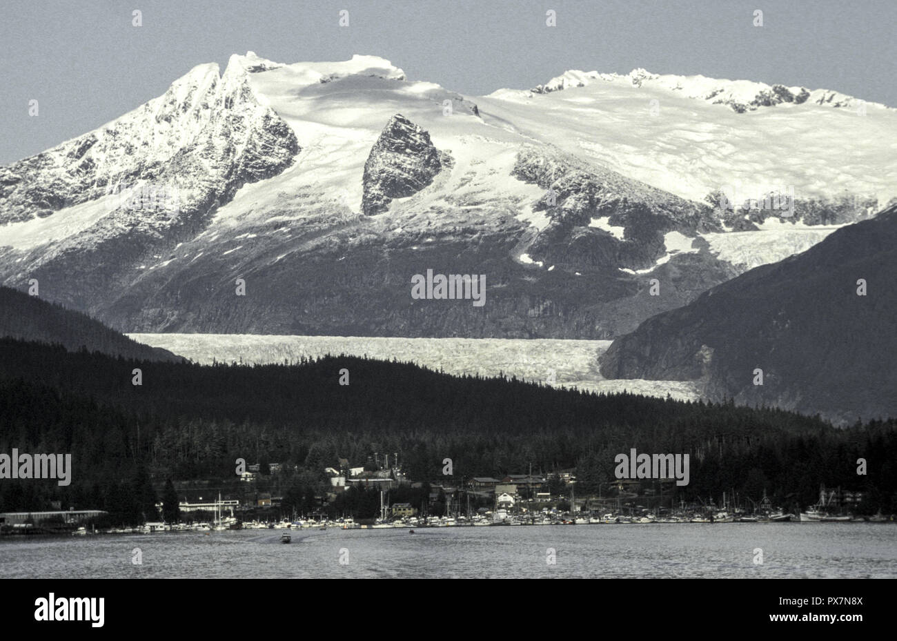 Village Auk Bay, glacier, United States, Alaska, Auk Bay Stock Photo ...