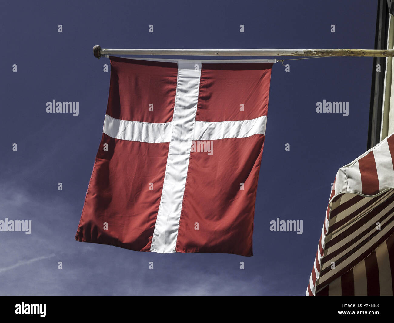 Danish flag, Dannebrog, Denmark, Fuenen, Odense Stock Photo - Alamy