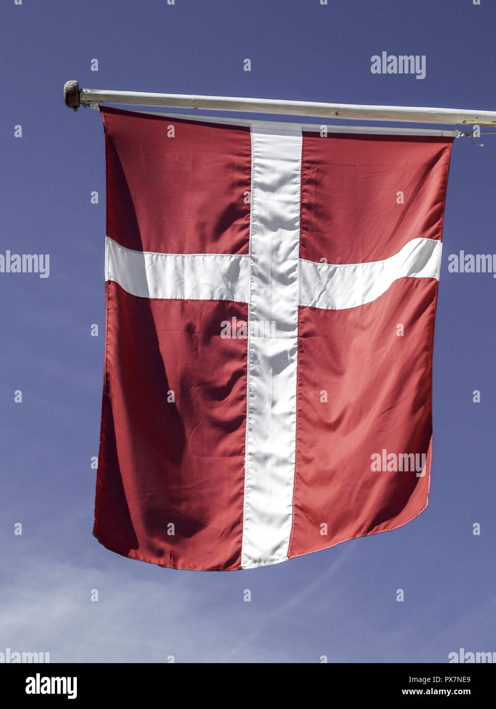 Danish flag, Dannebrog, Denmark, Fuenen, Odense Stock Photo - Alamy