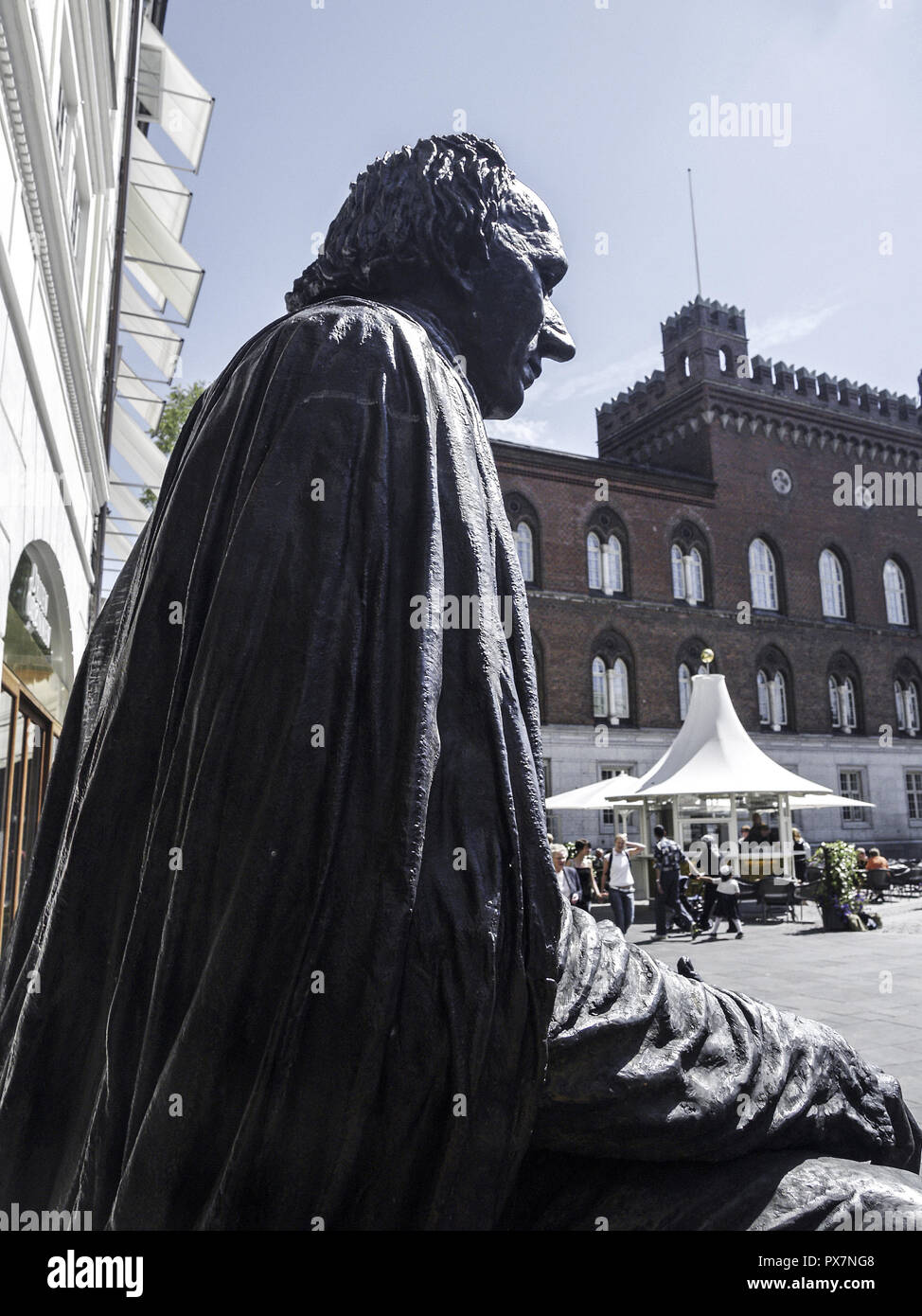 Statue of Hans Christian Andersen, townhall, Denmark, Fuenen, Odense ...
