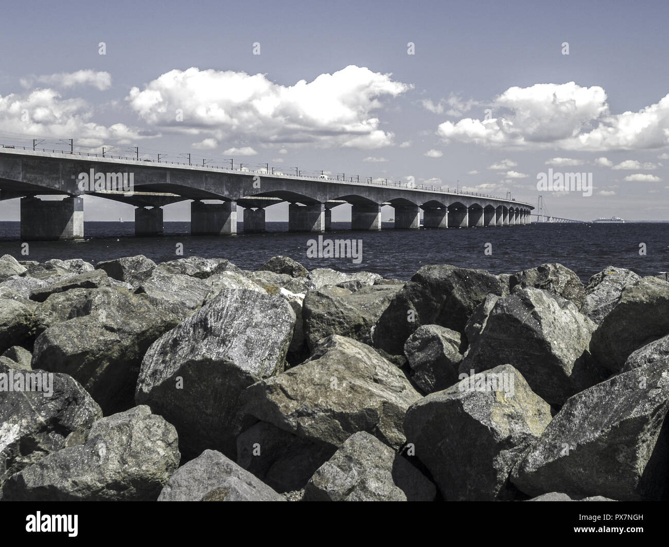 Bridge over Great Belt, Store Belt, Denmark Stock Photo - Alamy