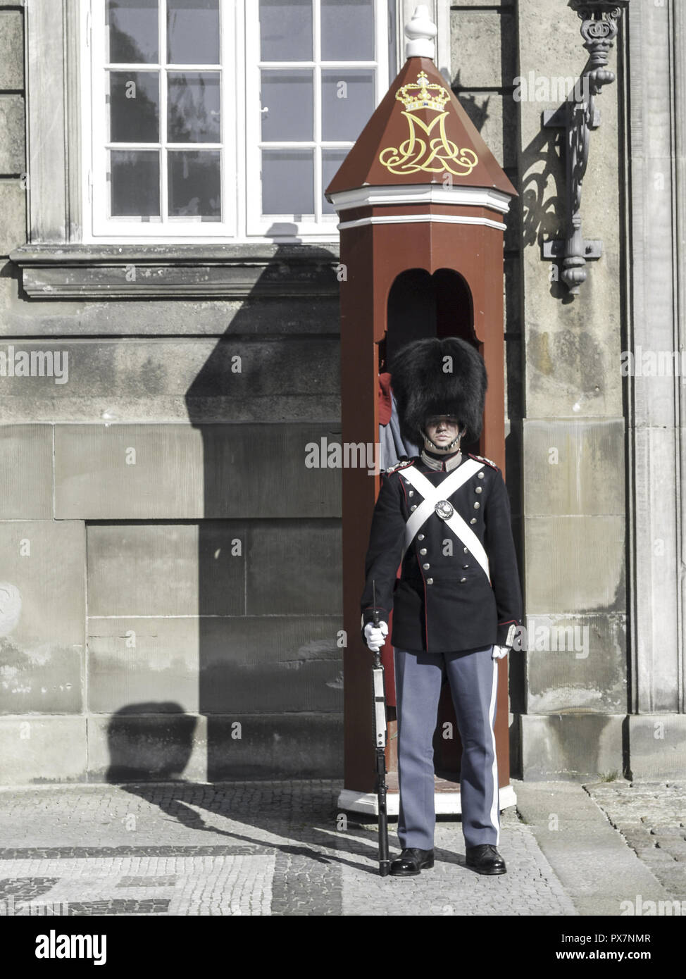 Copenhagen, Royal Guard at Amalienborg Palace, Denmark, Seeland ...