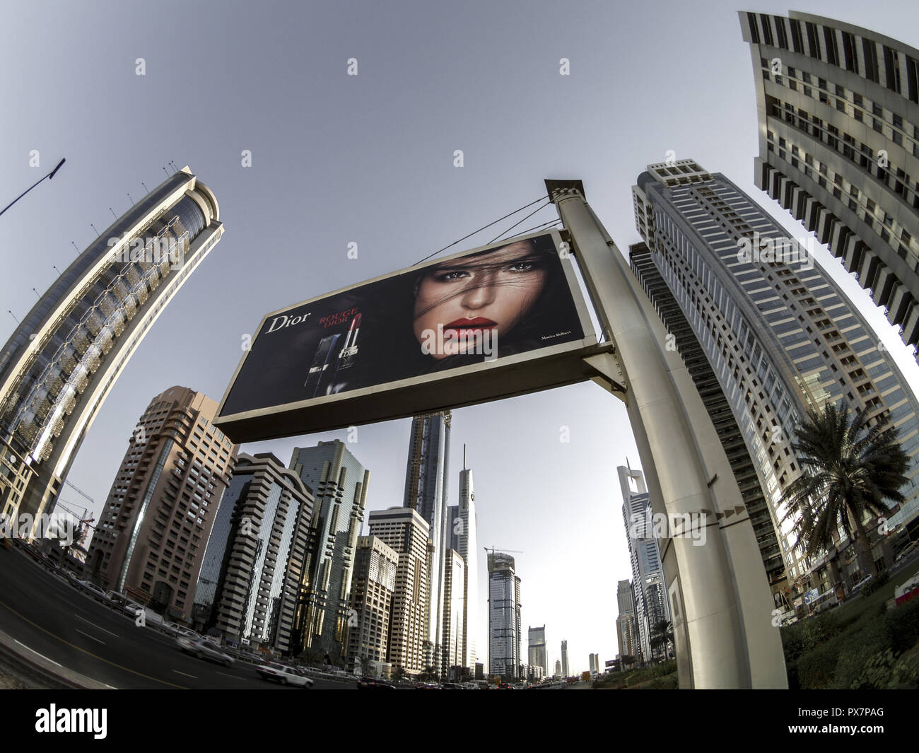 Dubai, Sheik Zayed Road, modern skyline, United Arab Emirates Stock ...