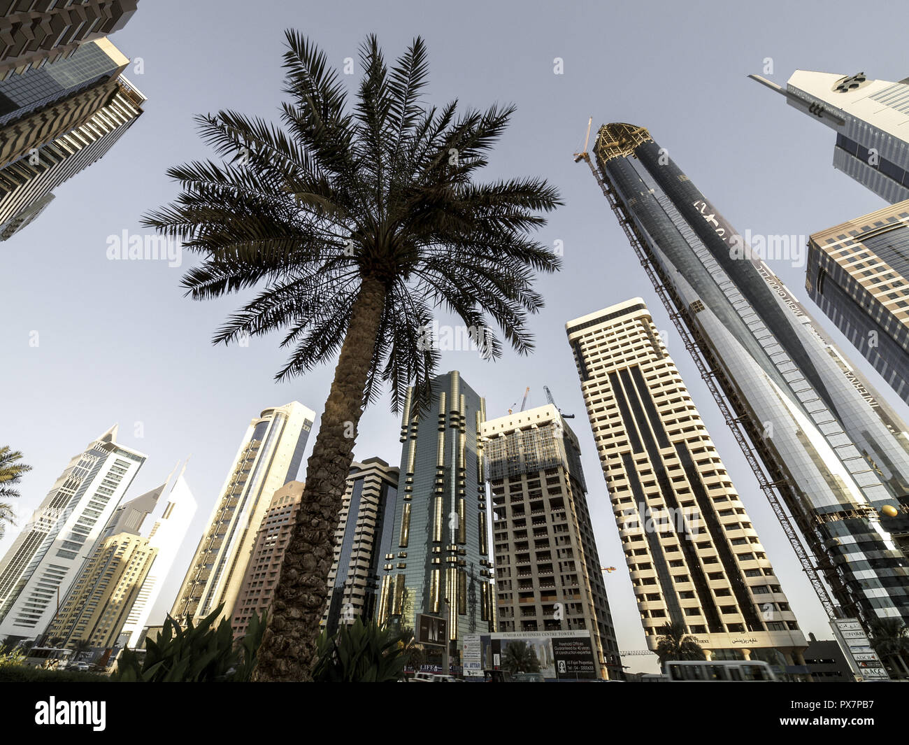 Dubai, Sheik Zayed Road, modern skyline, United Arab Emirates Stock ...