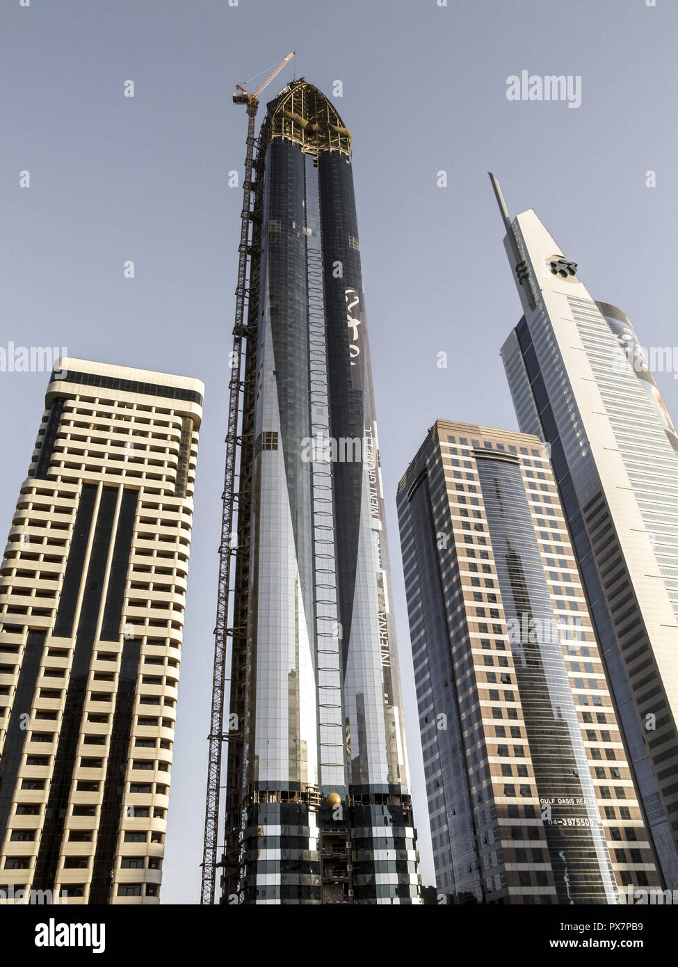 Dubai, Sheik Zayed Road, modern skyline, United Arab Emirates Stock ...