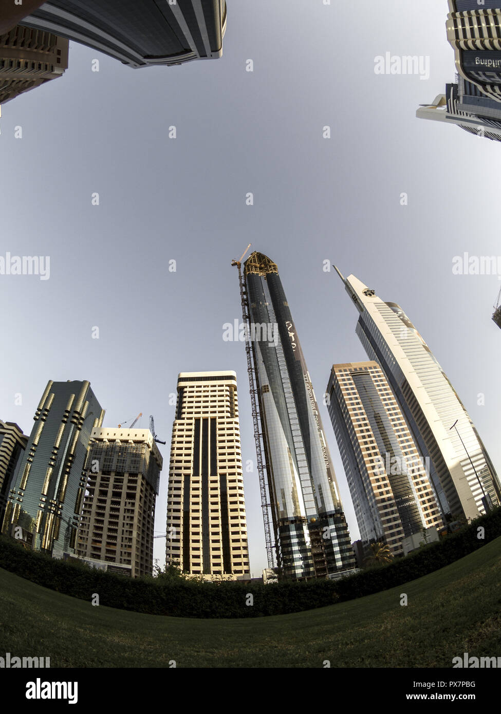 Dubai, Sheik Zayed Road, modern skyline, United Arab Emirates Stock ...