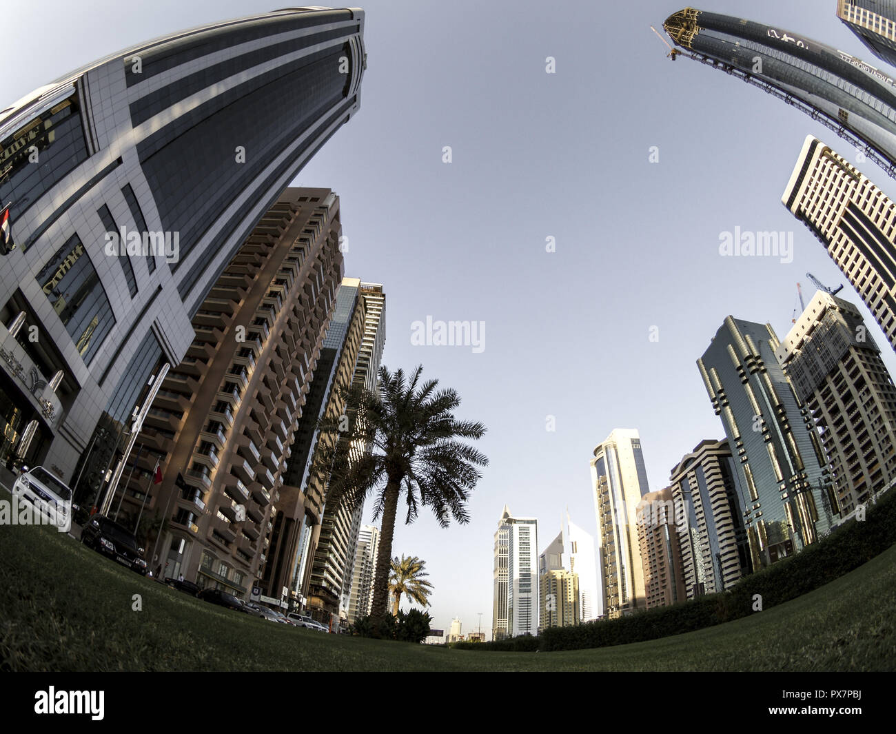 Dubai, Sheik Zayed Road, modern skyline, United Arab Emirates Stock ...