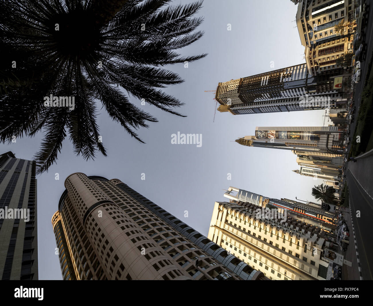 Dubai, Sheik Zayed Road, modern skyline, United Arab Emirates Stock ...